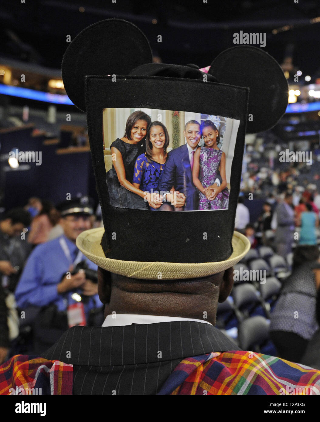 A delegate wears a Minnie Mouse hat during the 2012 Democratic National ...