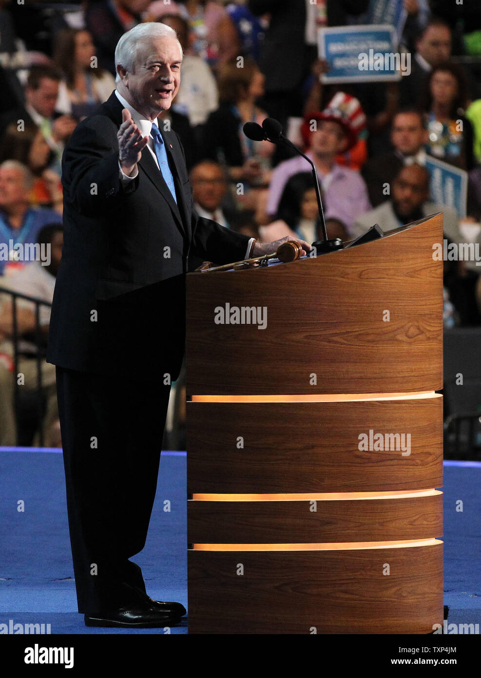 Former Governor of North Carolina Jim Hunt speaks at the Time Warner ...