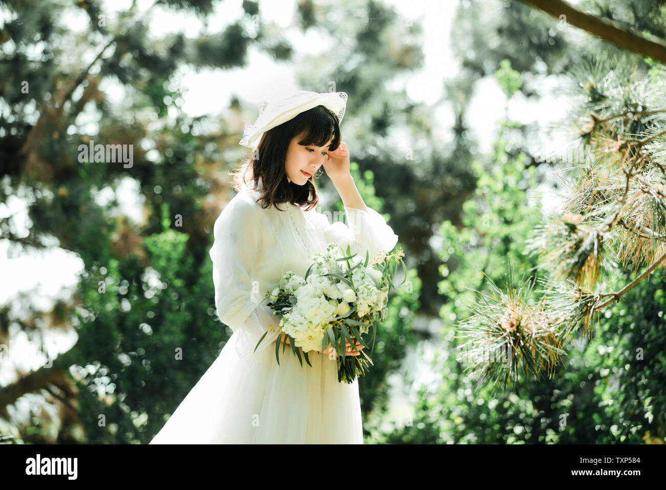 Painting Woman In White Dress High Resolution Stock Photography and ...