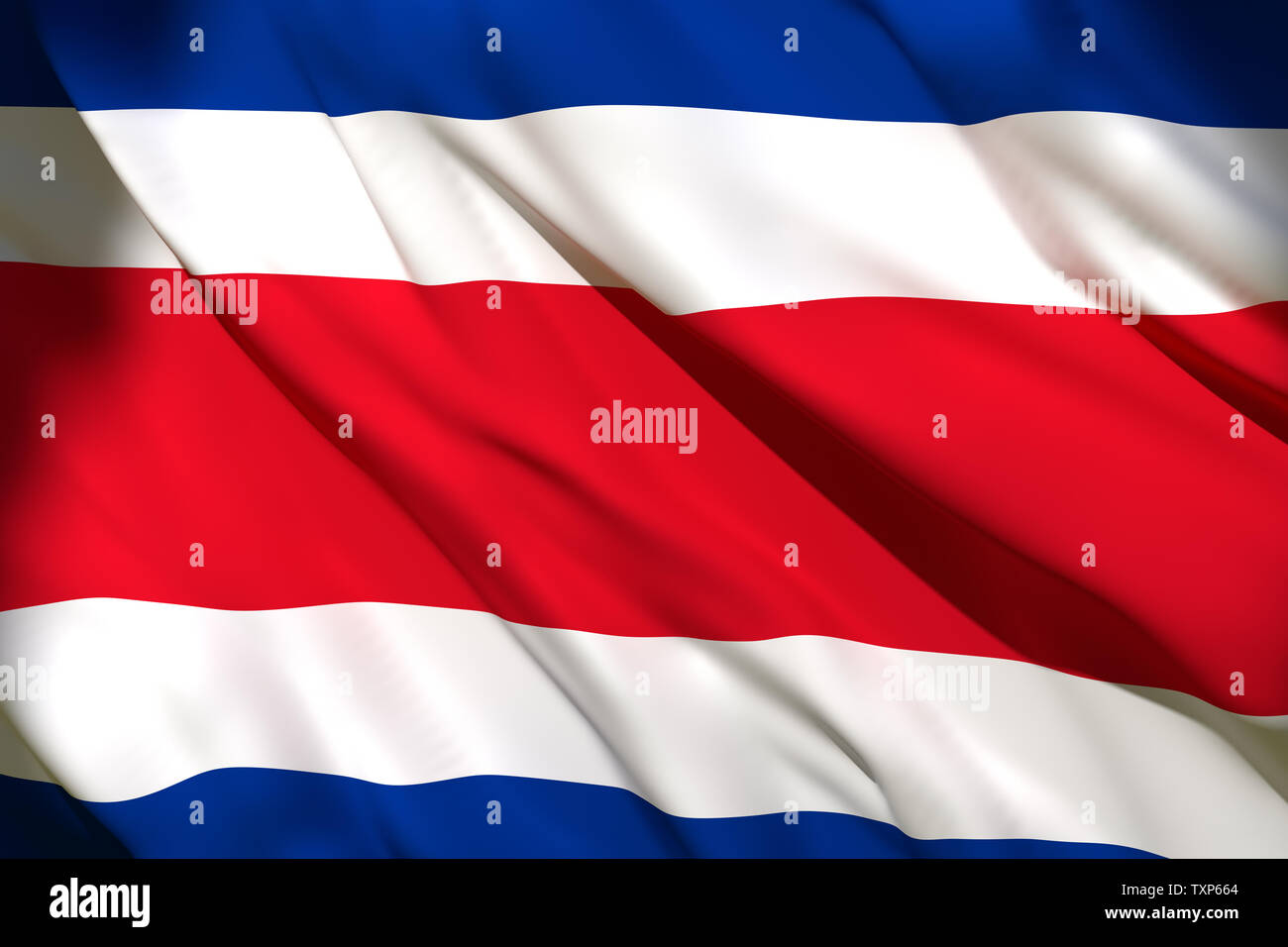 3d rendering of a Costa Rica national flag waving Stock Photo - Alamy