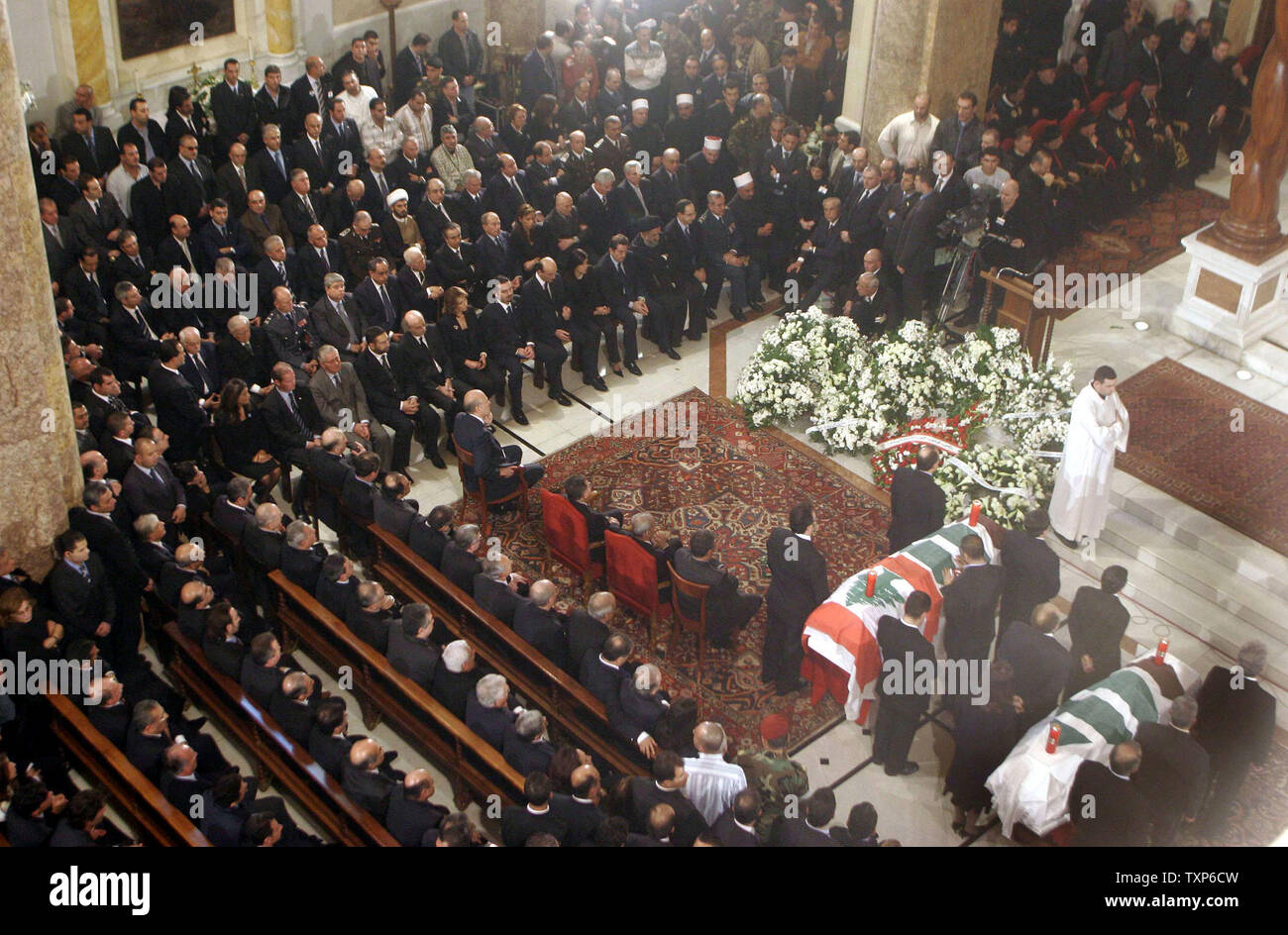 The funeral of Lebanese Minister of Industry Pierre Gemayel is held in ...