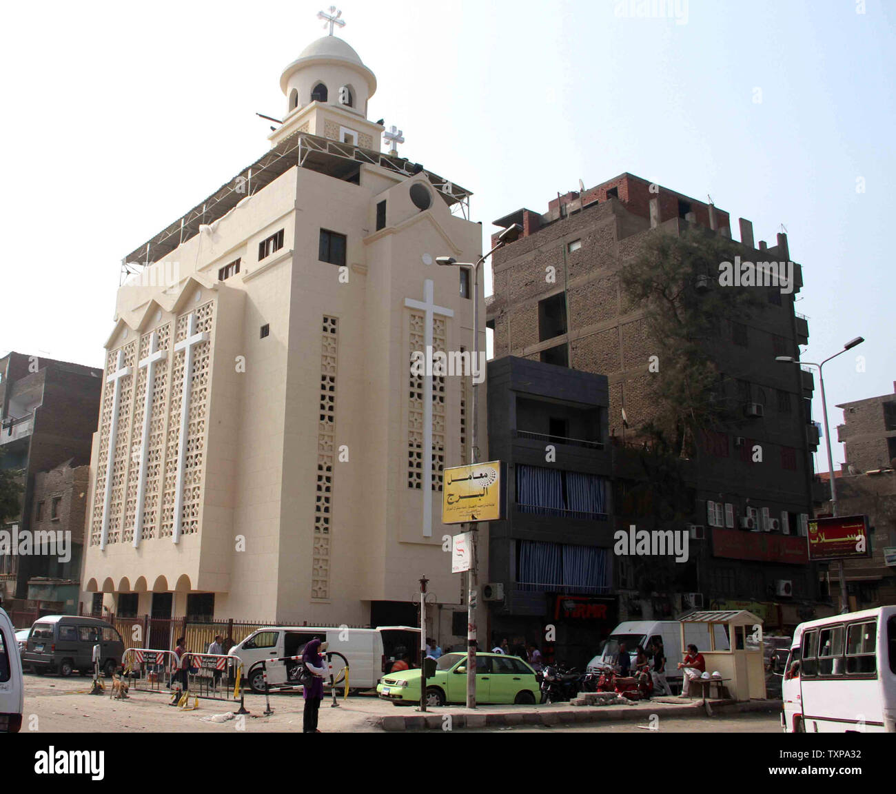 A picture shows the Virgin Mary church in the Imbaba district of the ...