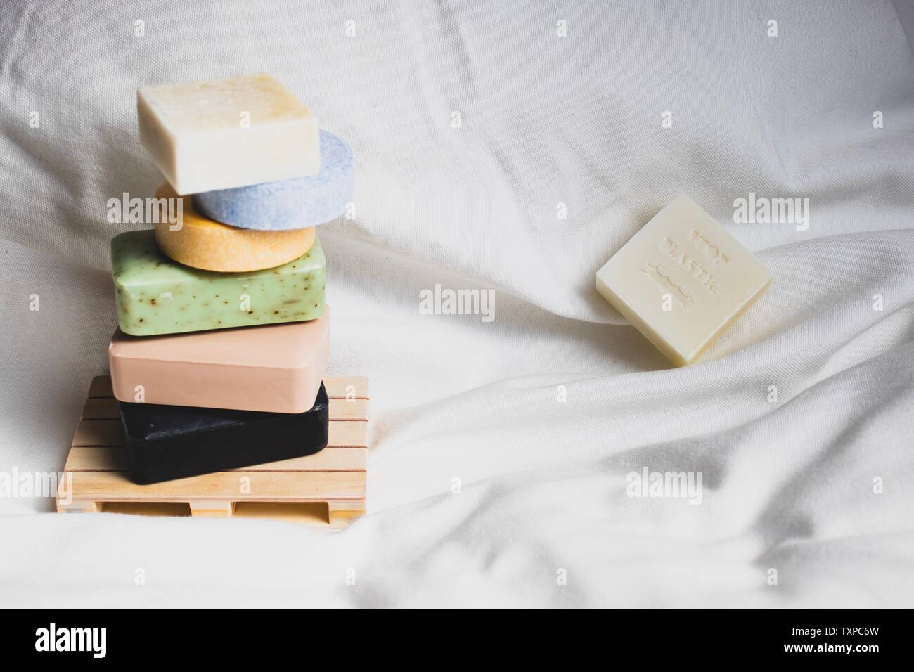 Shampoo bar with white background zero waste lifestyle Stock Photo - Alamy