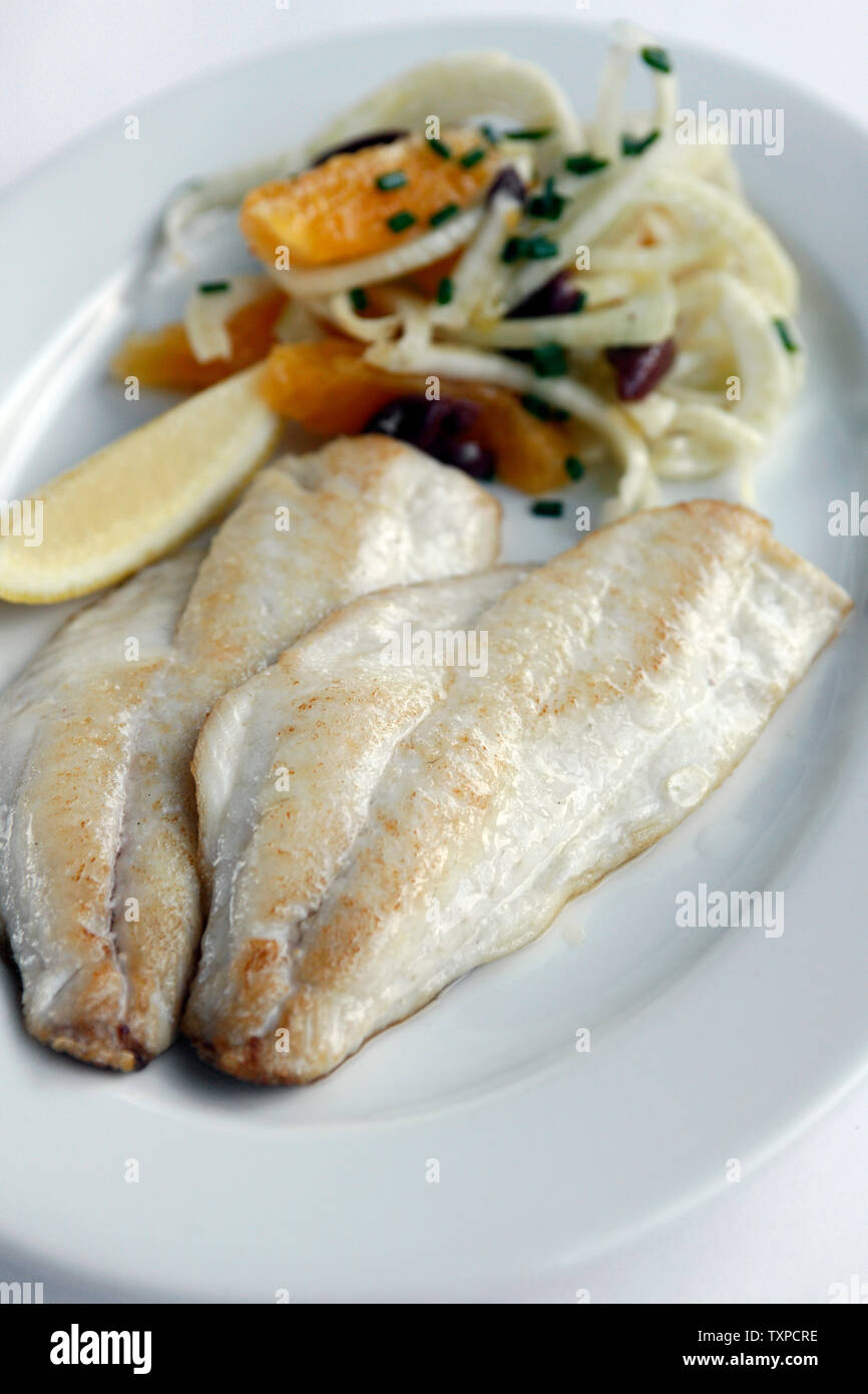 Grilled fish fillets with fennel hi-res stock photography and images ...