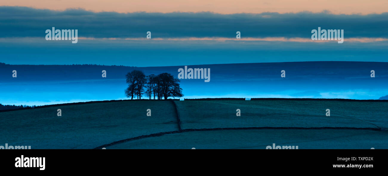 First light above Long Dale Stock Photo - Alamy