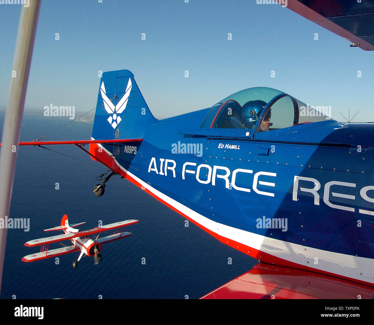 Pilot Ed Hamill of the Air Force Reserve Aerobatic Team flies in ...