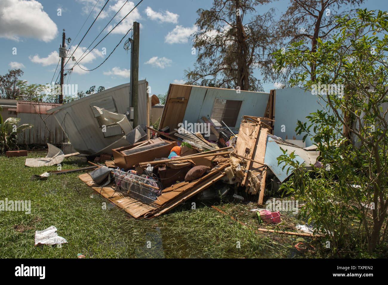 Destroyed trailer sits in hi-res stock photography and images - Alamy