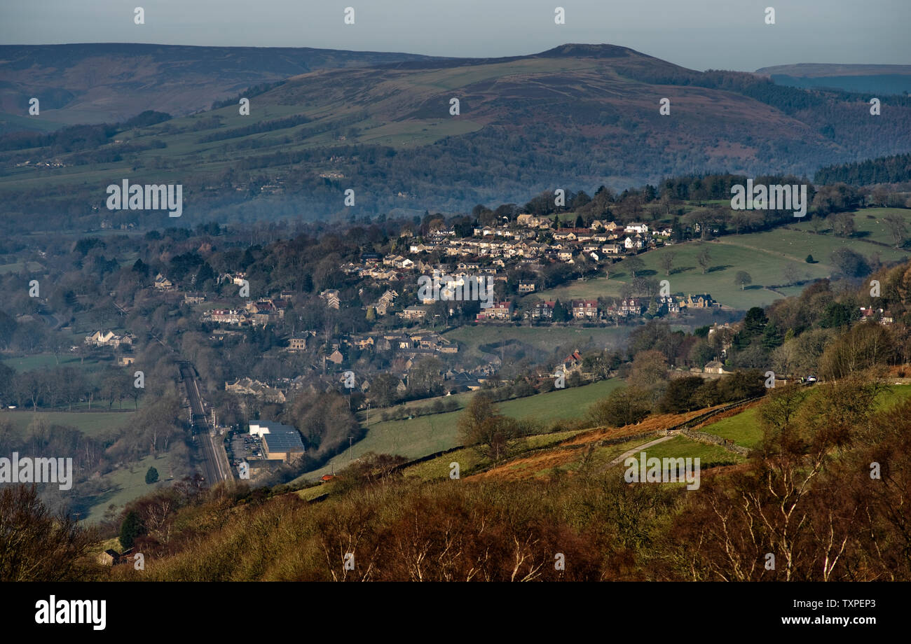 Hathersage and Win Hill, the Derwent Valley (taken from the edge of ...