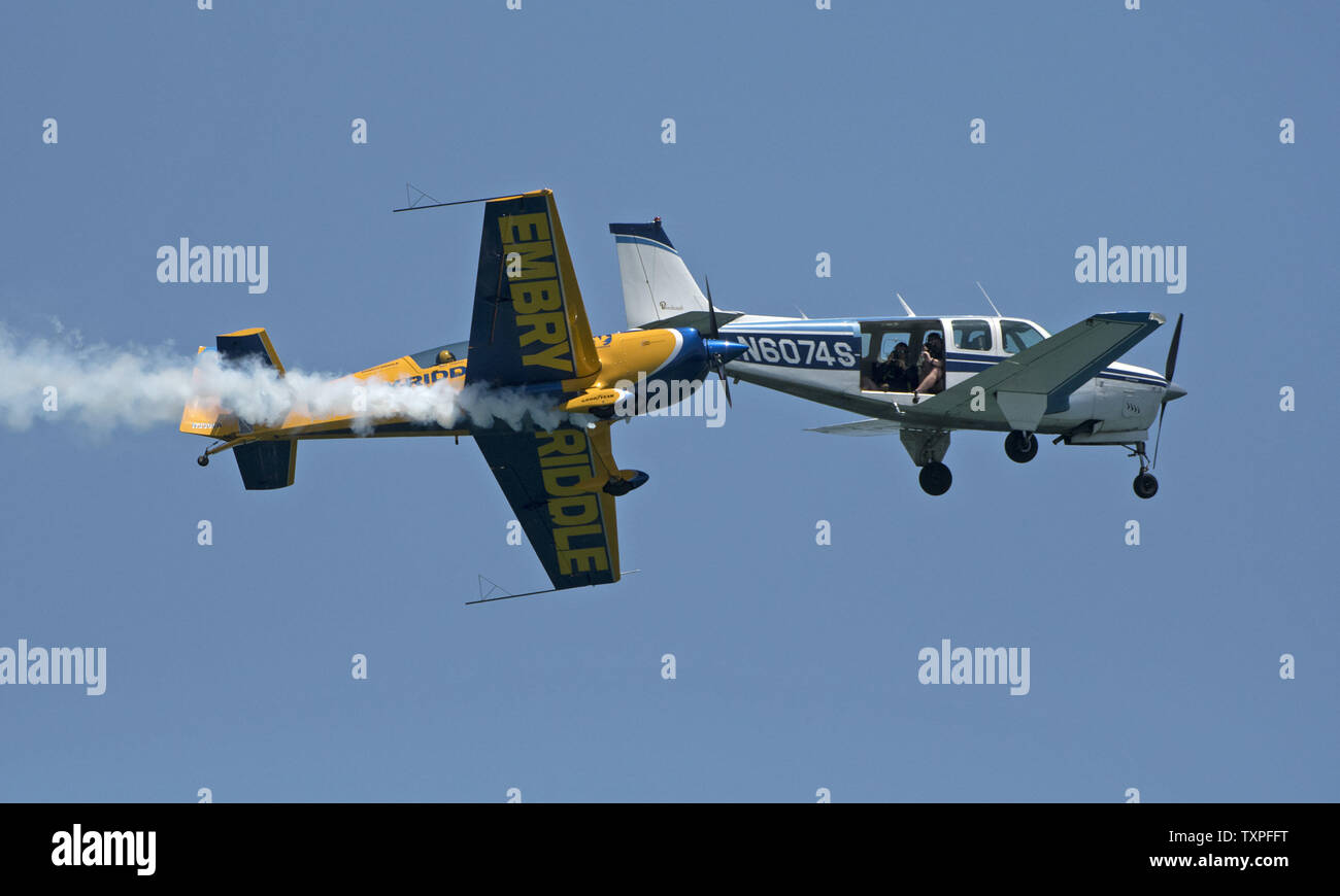 Matt Chapman of Embry Riddle flies his Extra 330 LX low wing aerobatic ...