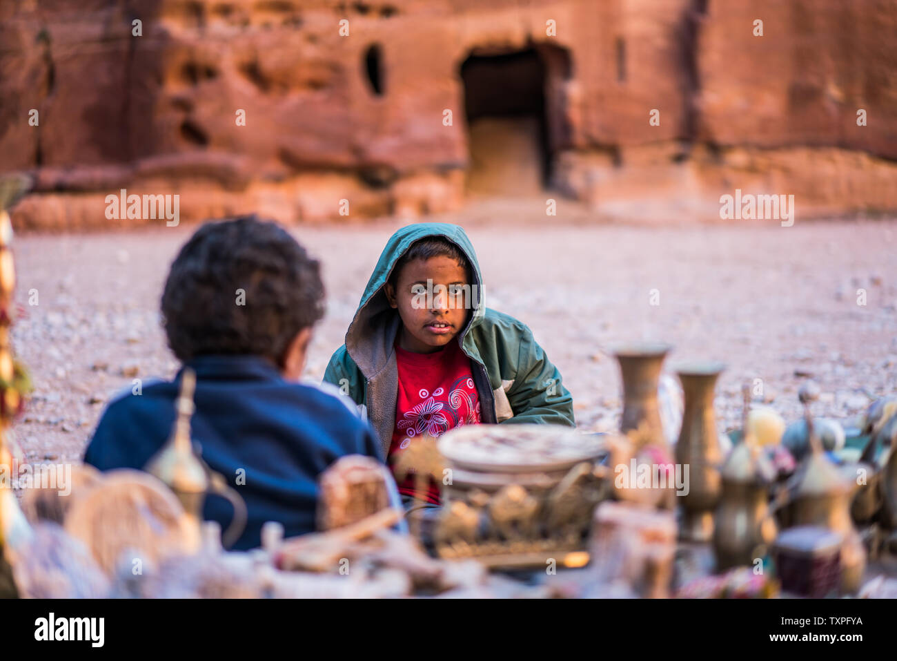 Local people in the Petra, Jordan Stock Photo - Alamy