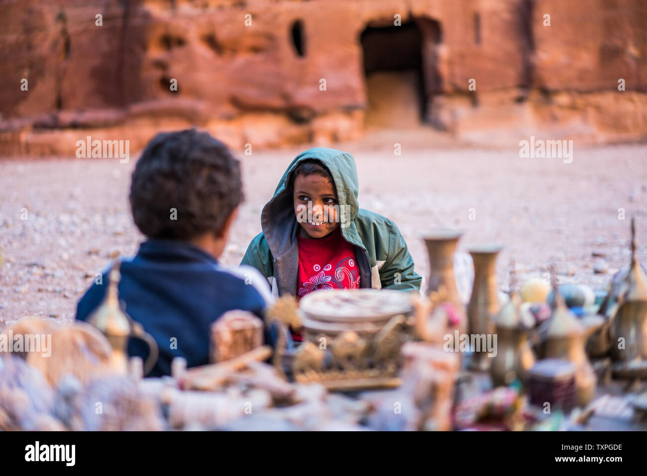 Local people in the Petra, Jordan Stock Photo - Alamy