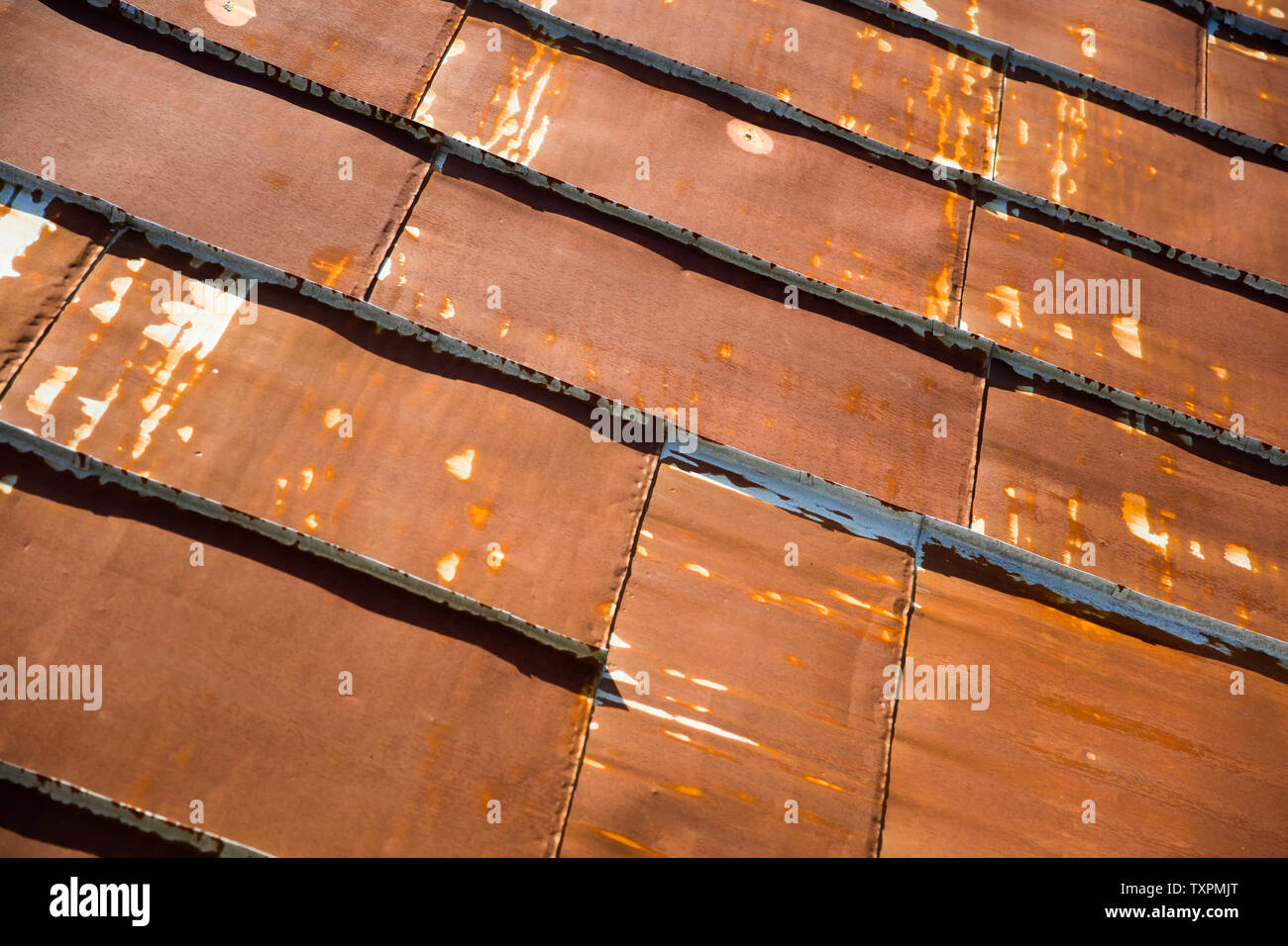Detail of the roof rusty corrugated iron metal texture Stock Photo - Alamy