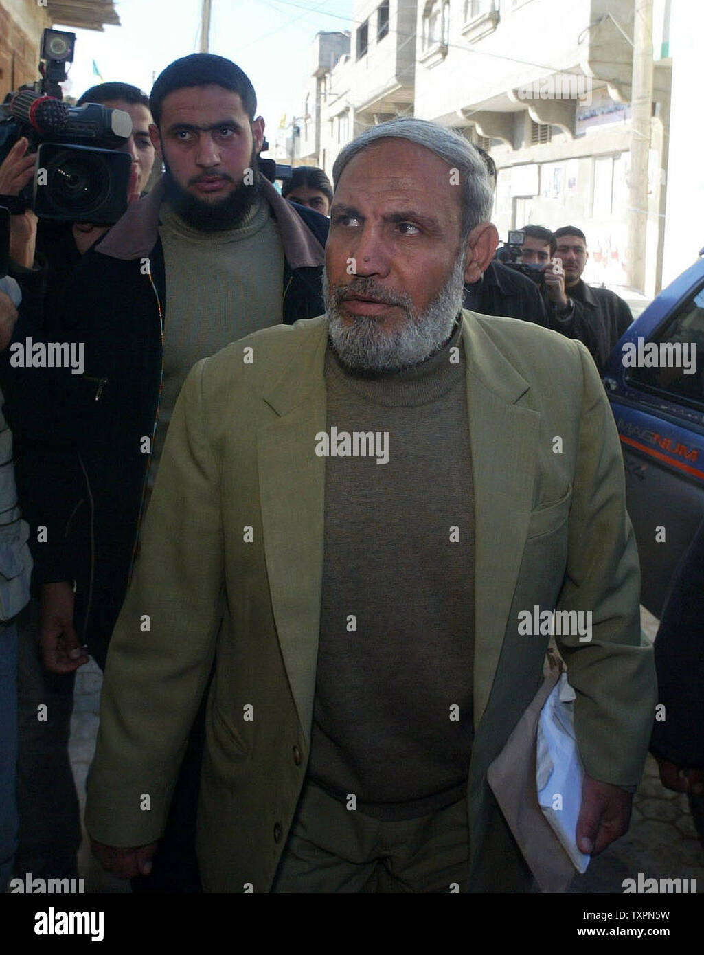 Elected Hamas lawmaker Mahmoud al-Zahar attend a meeting to prepare for ...