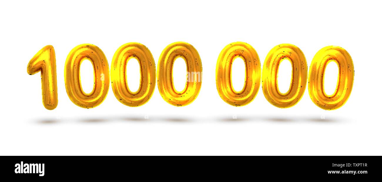 Balloon Shaped Number One Million Banner Vector Stock Vector Image ...