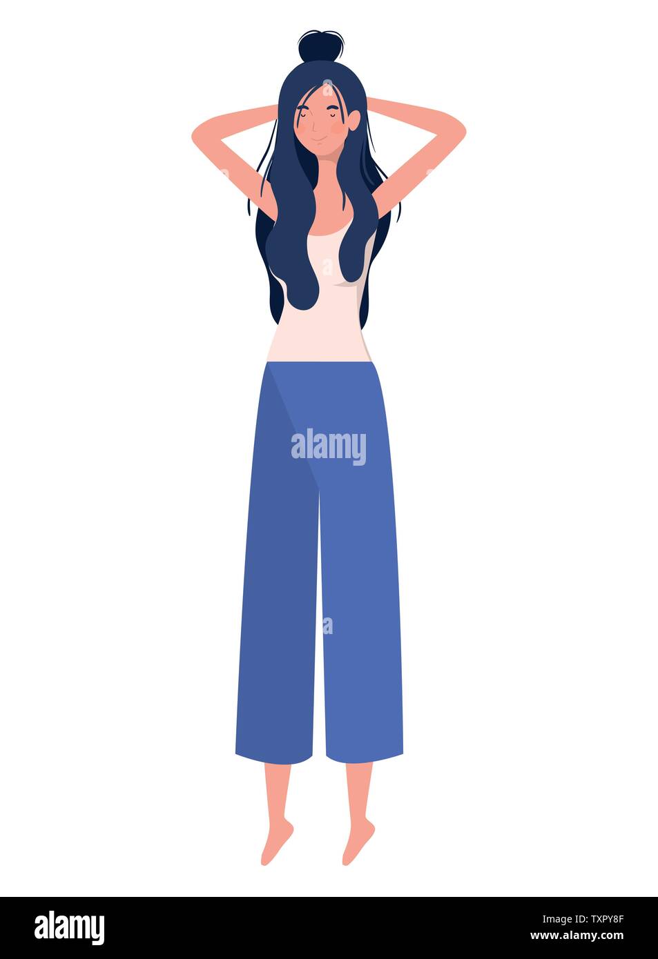 young woman with sleeping pose character Stock Vector Image & Art - Alamy