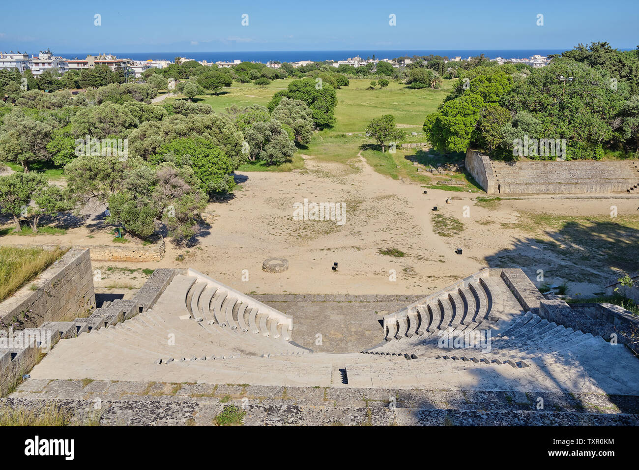 view of arena location from Roman times with sea background Stock Photo ...