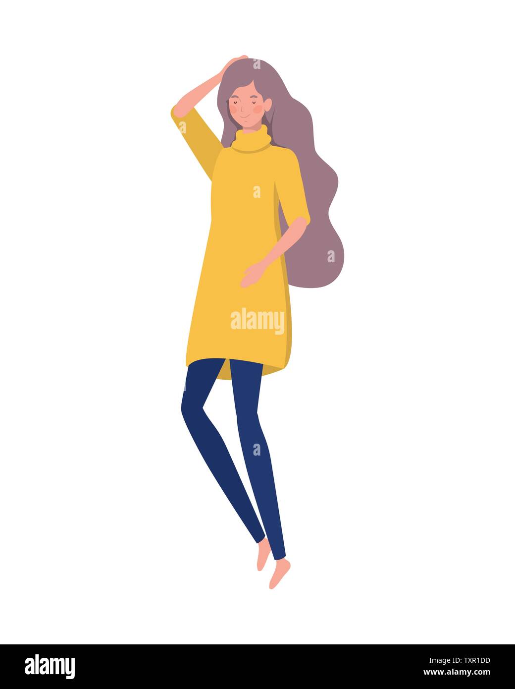 young woman with sleeping pose character Stock Vector Image & Art - Alamy