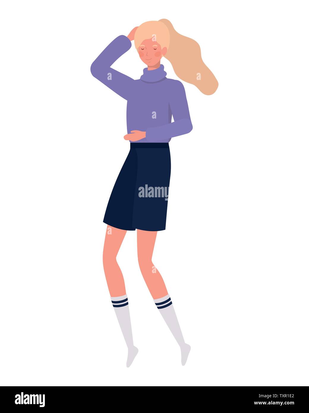 young woman with sleeping pose character Stock Vector Image & Art - Alamy