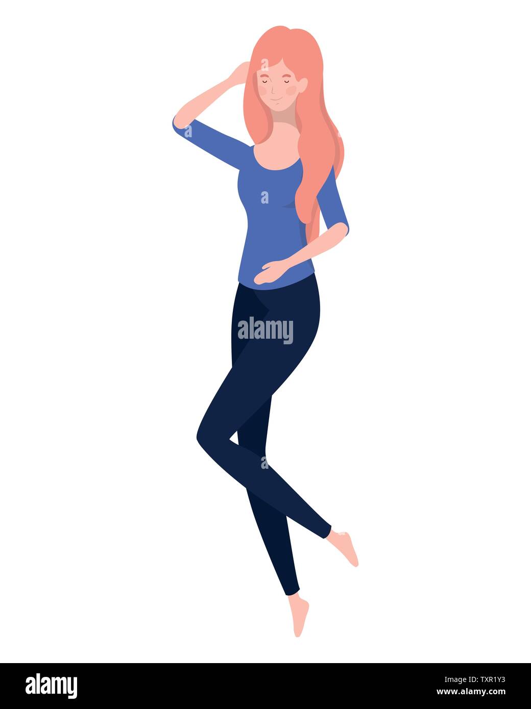 young woman with sleeping pose character Stock Vector Image & Art - Alamy