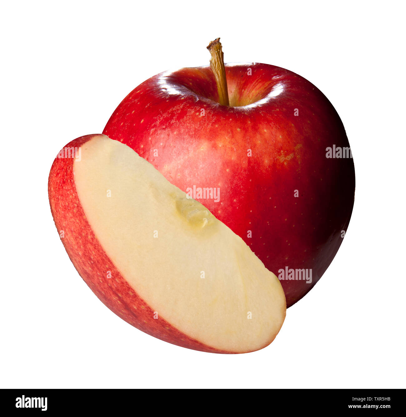 Red apple leaf half apple hi-res stock photography and images - Alamy