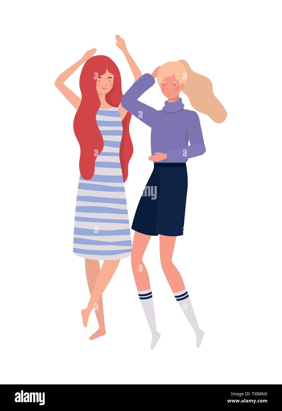 young women with sleeping pose character Stock Vector Image & Art - Alamy