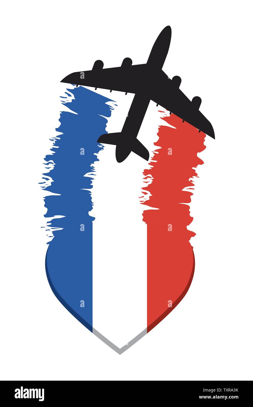 France flag and airplane design, Culture landmark european turism ...