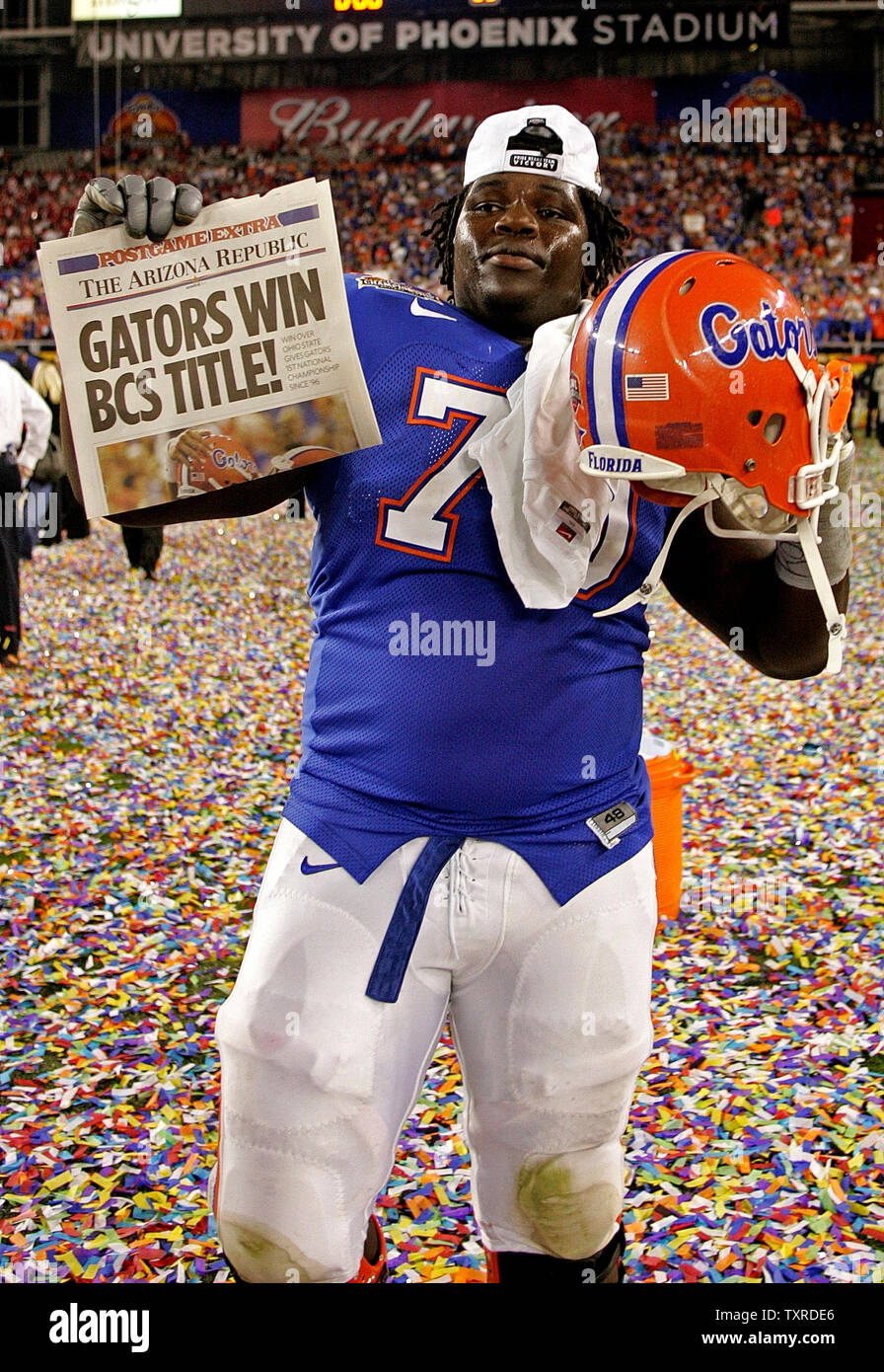 Florida Gators offensive tackle Ronnie Wilson stands in a sea of ...