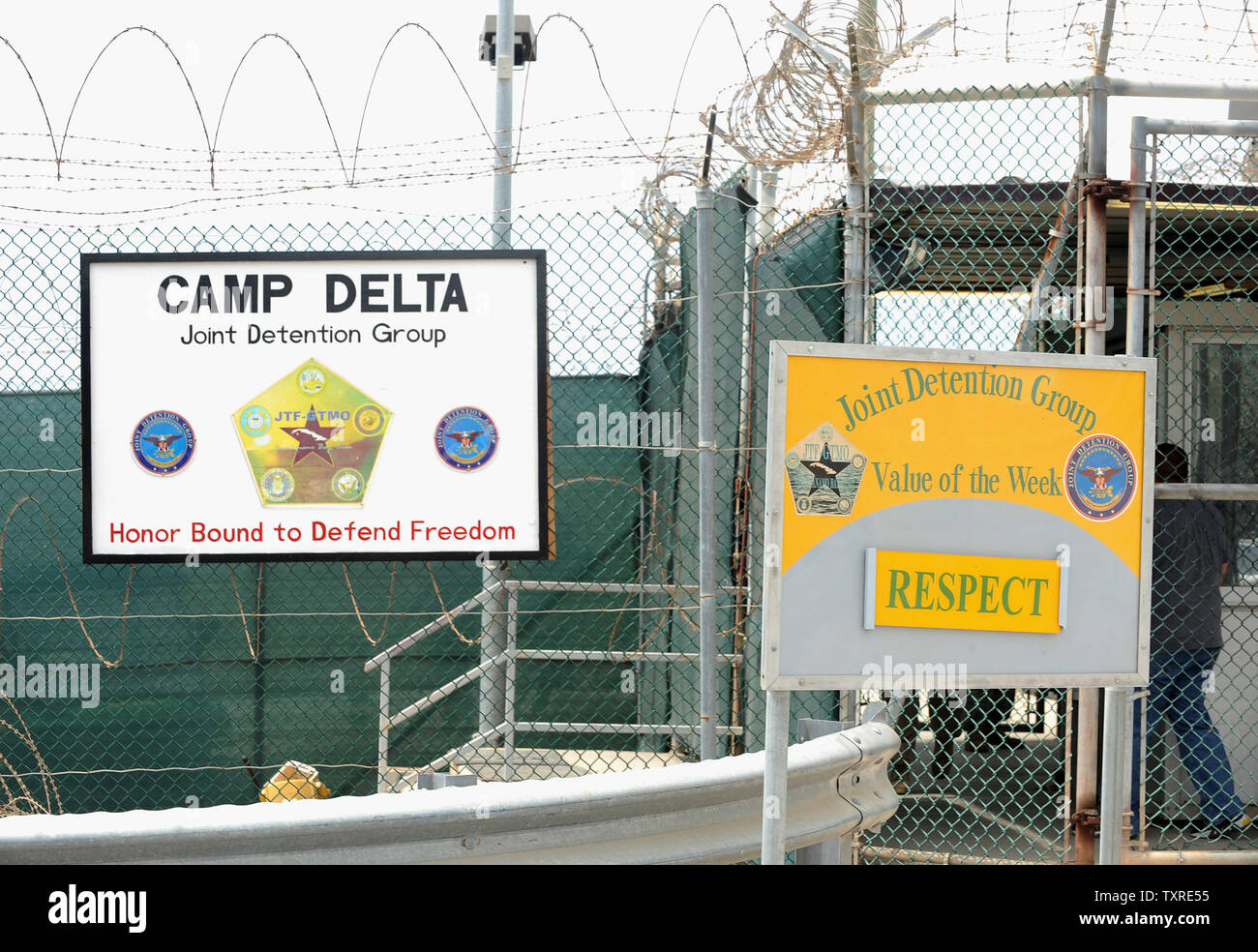 A sign for Camp Delta where detainees are housed is seen at Naval ...