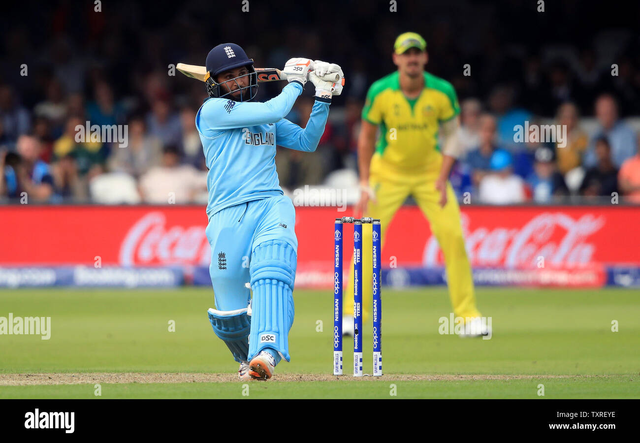 England’s Adil Rashid batting during the ICC Cricket World Cup group ...