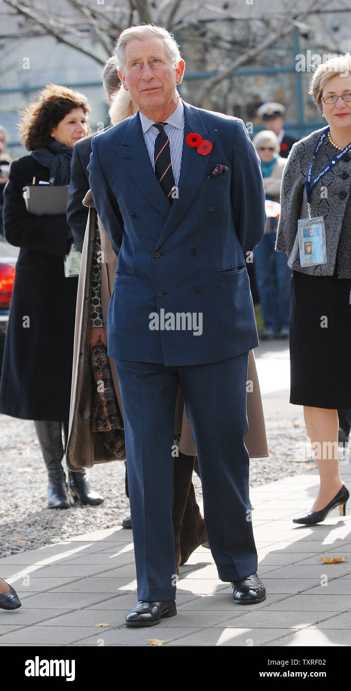 Britain's Prince Charles arrives to tour the HMCS Haida in Hamilton ...