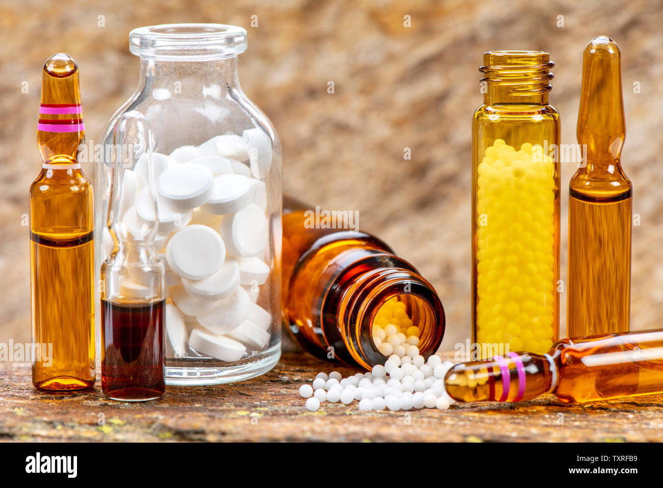 Alternative medicine with homeopathic pills Stock Photo - Alamy