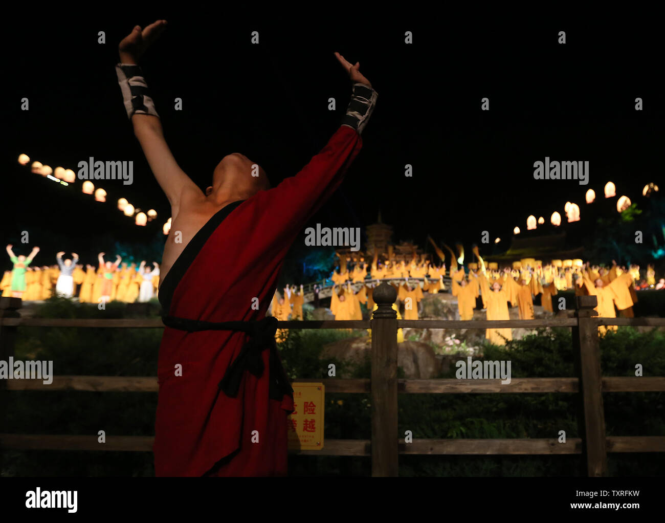 Shaolin monks perform show in hi-res stock photography and images - Alamy