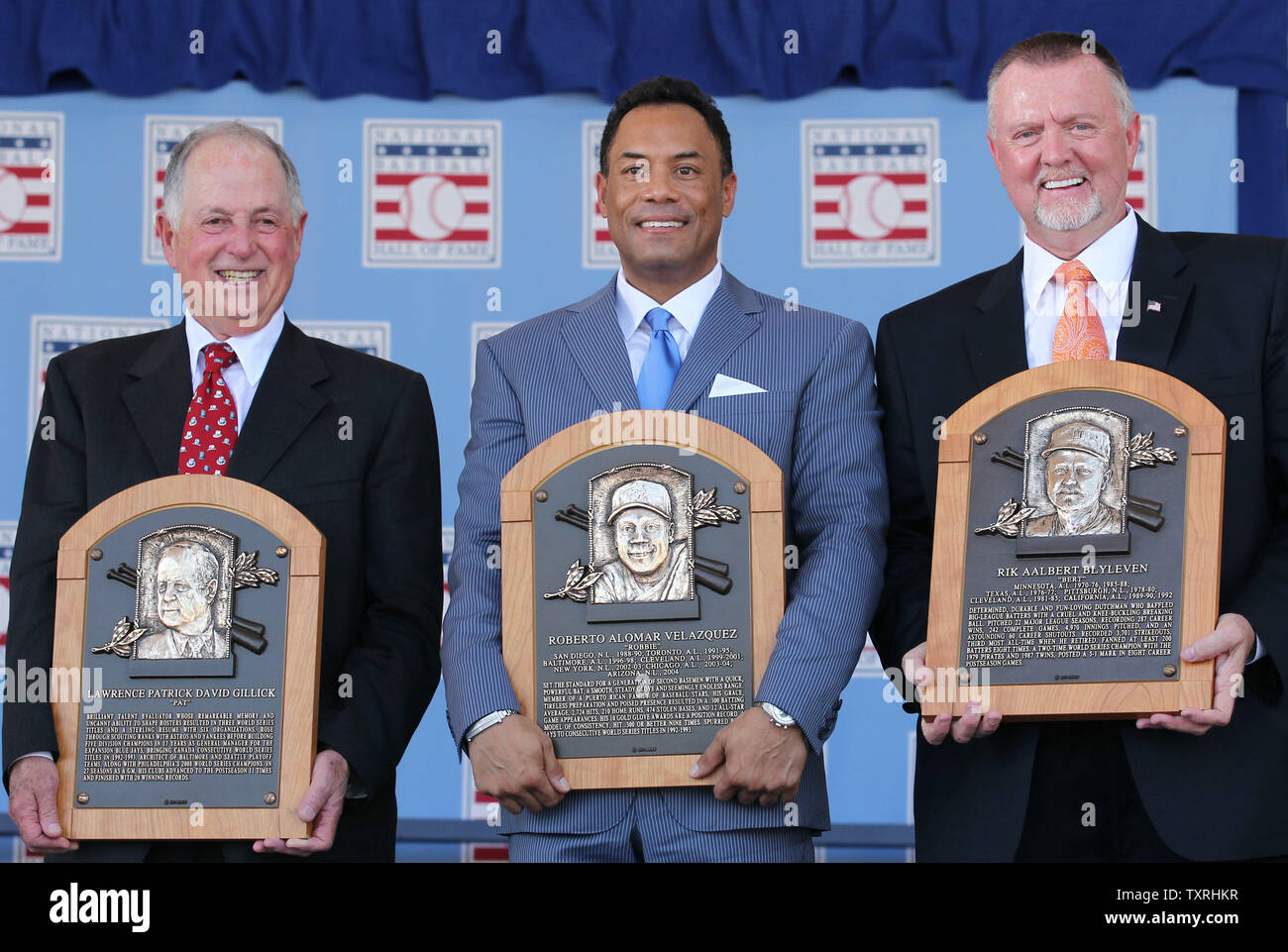 Newly elected members to the National Baseball Hall of Fame (L to R ...
