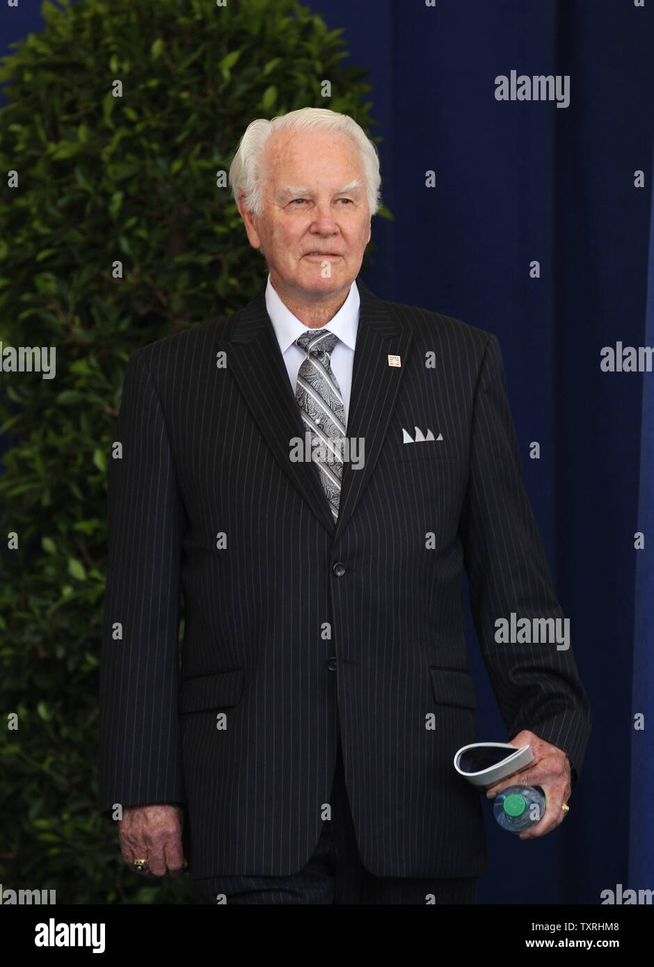 National Baseball Hall of Fame member Doug Harvey enters the stage for ...