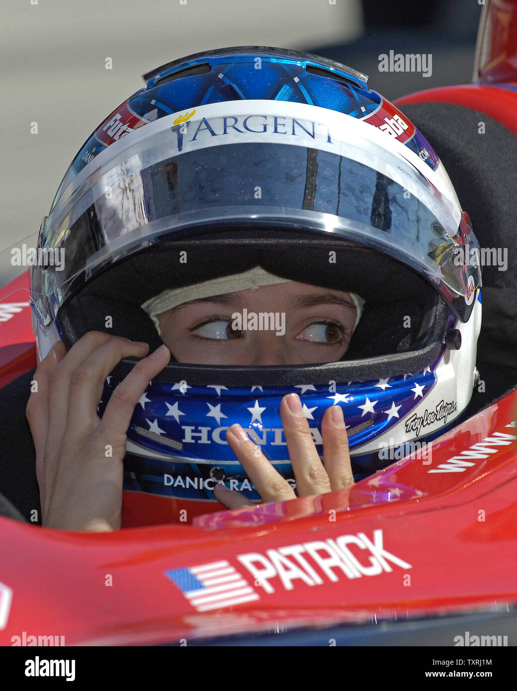 Indy Race Car driver, Danica Patrick makes final adjustments to her ...