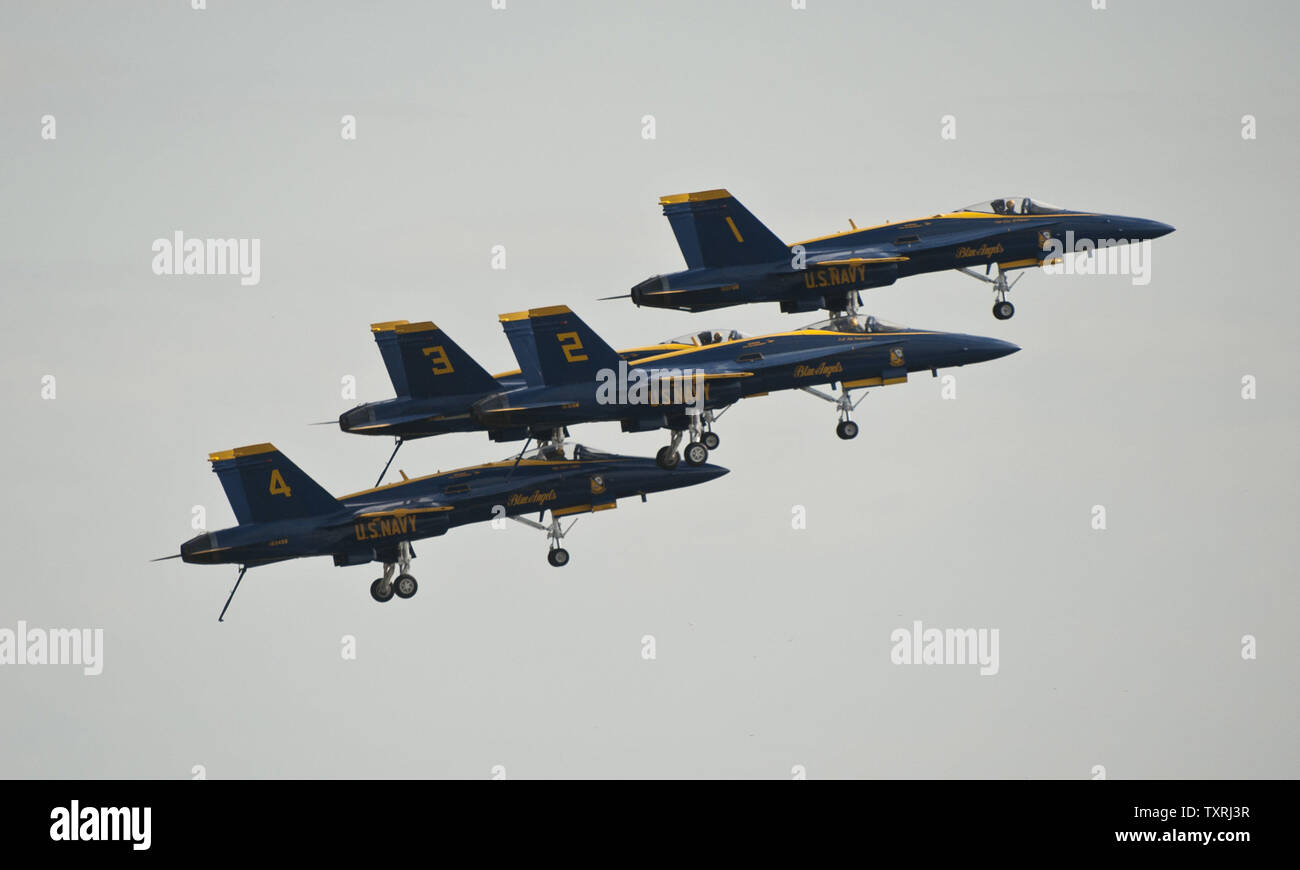 The U.S. Navy Blue Angles aerial demonstration squadron performs at the ...
