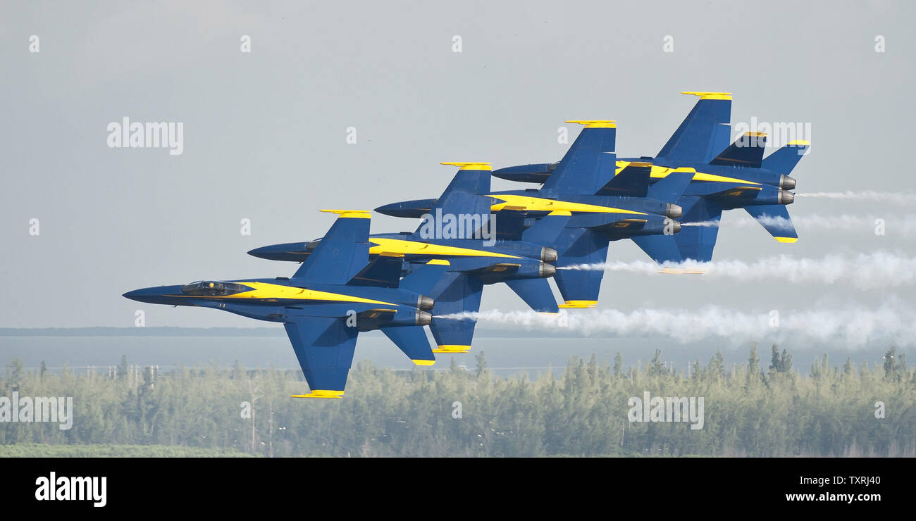 The U.S. Navy Blue Angles aerial demonstration squadron performs at the ...
