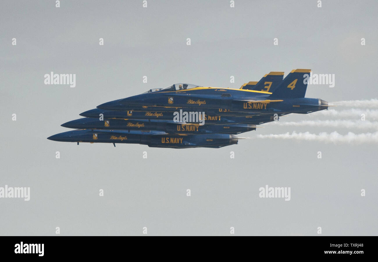 The U.S. Navy Blue Angles aerial demonstration squadron performs at the ...