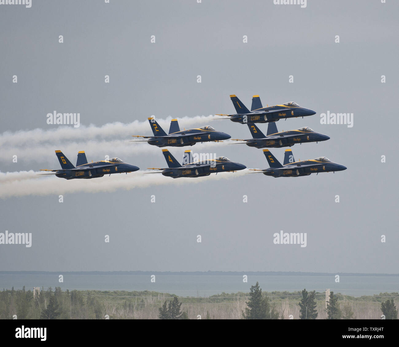 The U.S. Navy Blue Angles aerial demonstration squadron performs at the ...