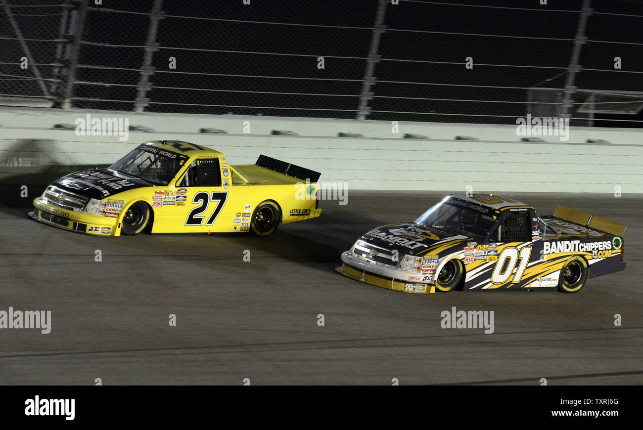 Drivers compete in the 2012 NASCAR Camping World Truck Series Race at ...