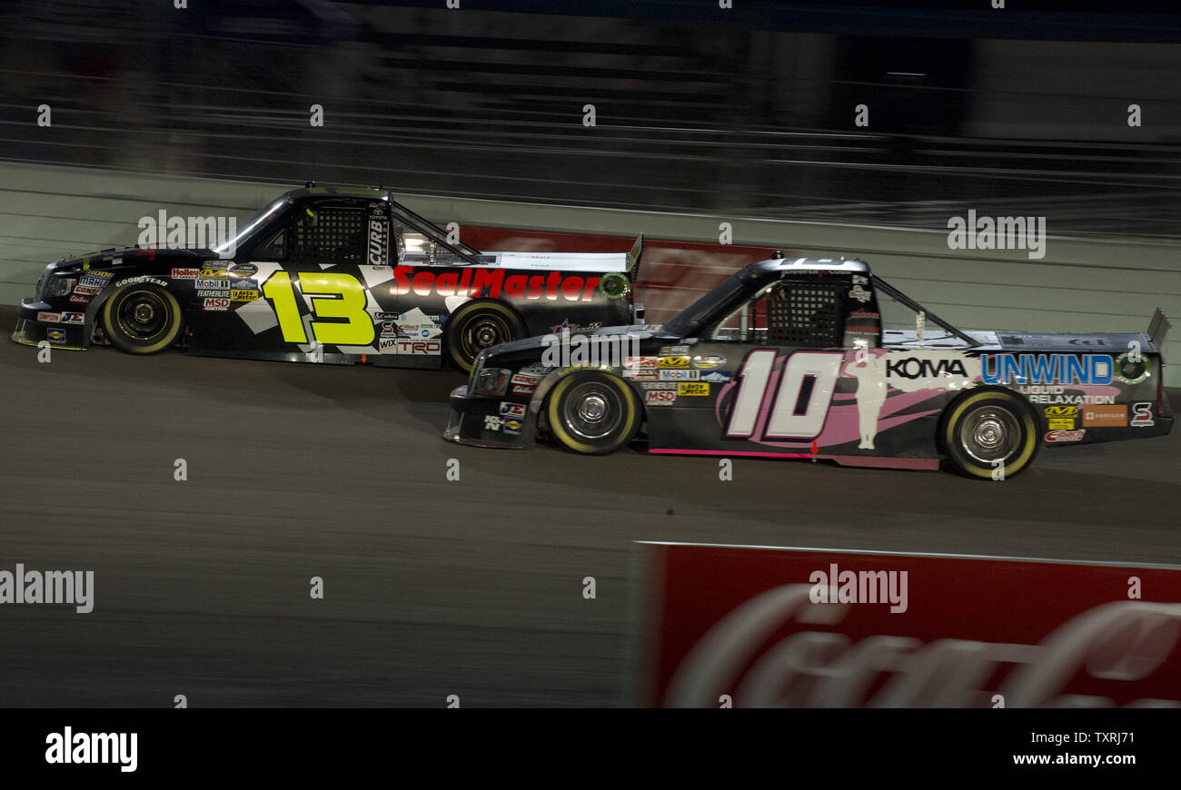Drivers compete in the 2012 NASCAR Camping World Truck Series Race at ...