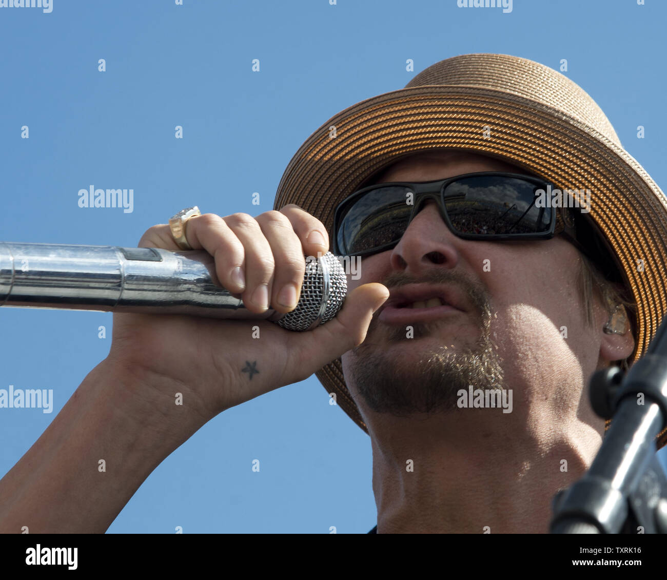 NASCAR fan and performer, Kid Rock provides his fans with a concert at ...