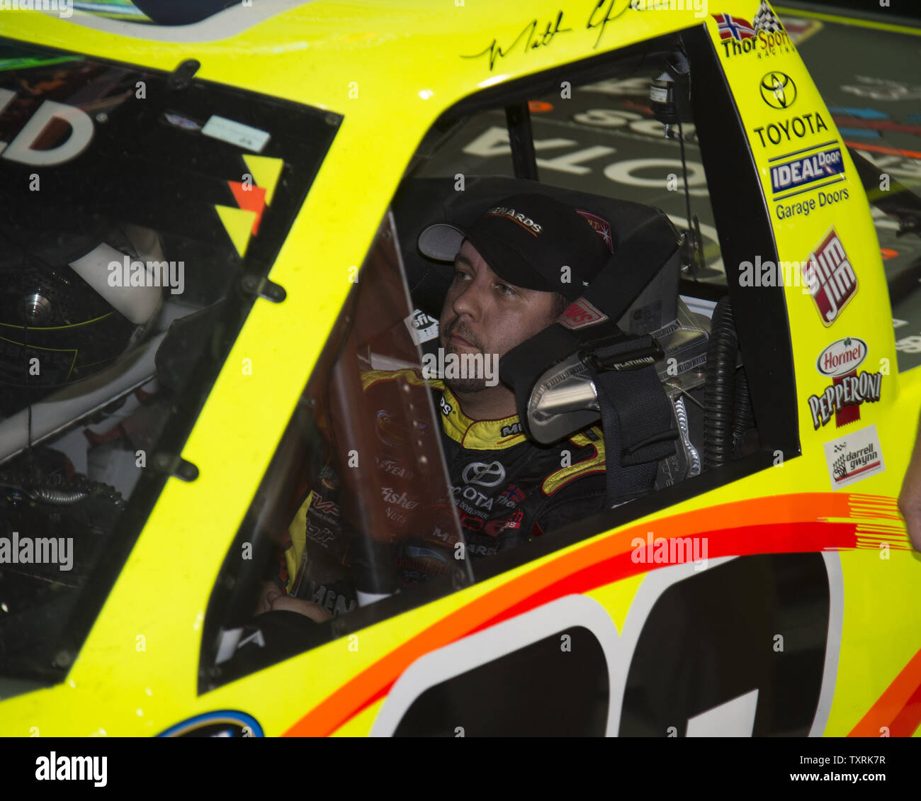 Racer Matt Crafton, driver for Ideal Door/Menards Toyota enters the ...