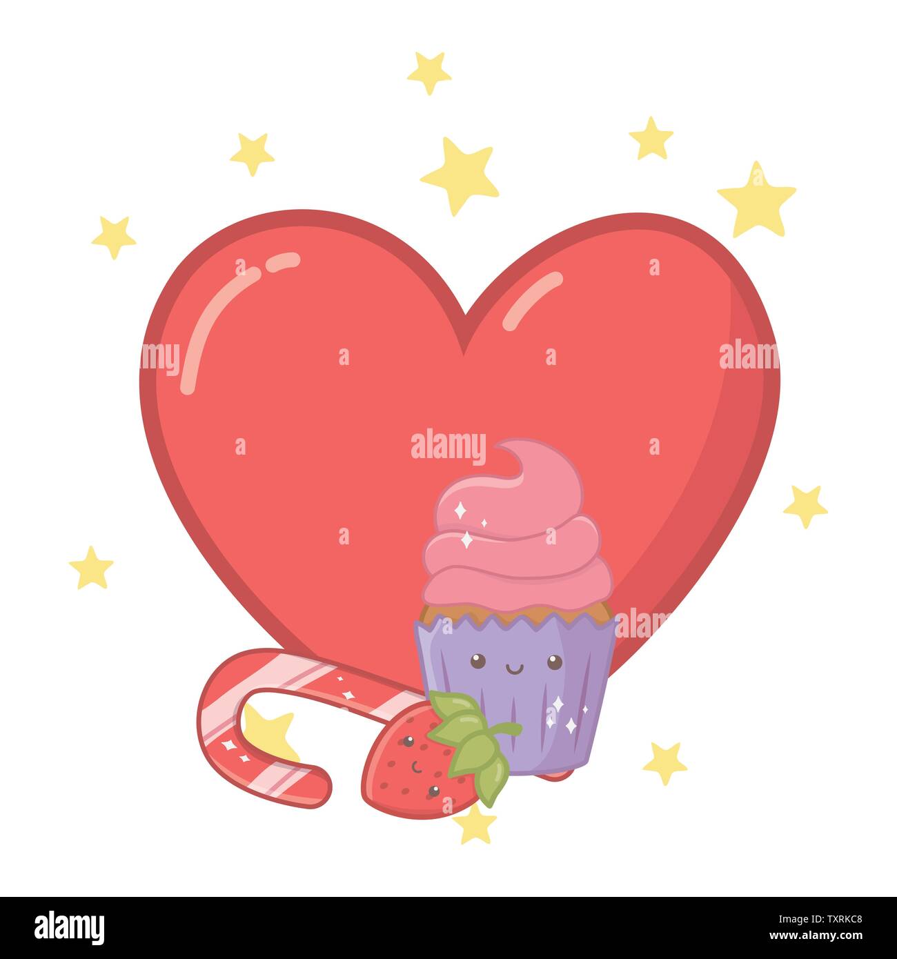 Sweet food design, dessert sugar delicious snack and tasty theme Vector ...