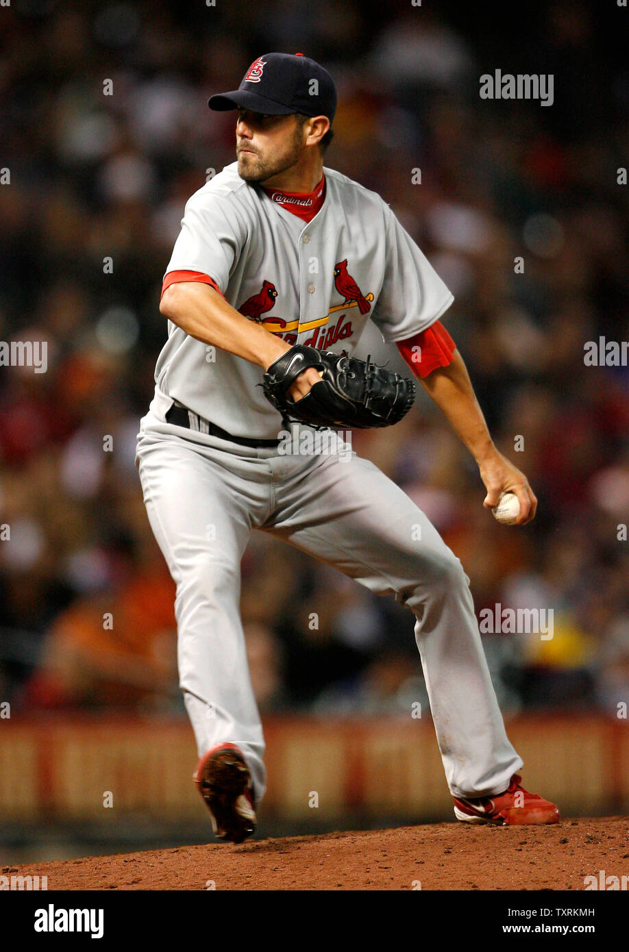 St. Louis Cardinals relief pitcher Tyler Johnson pitches in the seventh ...