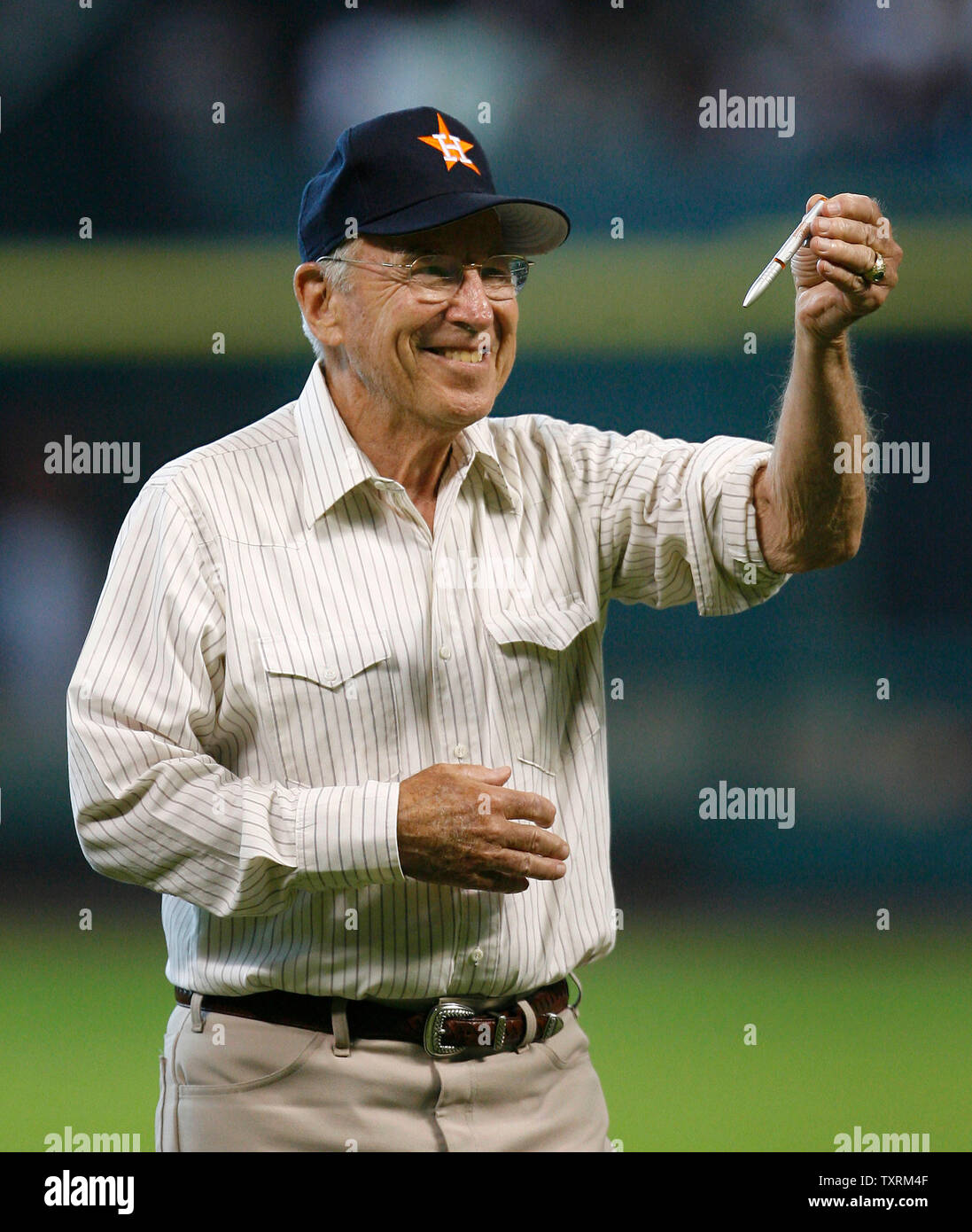 Former astronaut and captain Jim Lovell of Apollo 8 and 13 smiles after ...