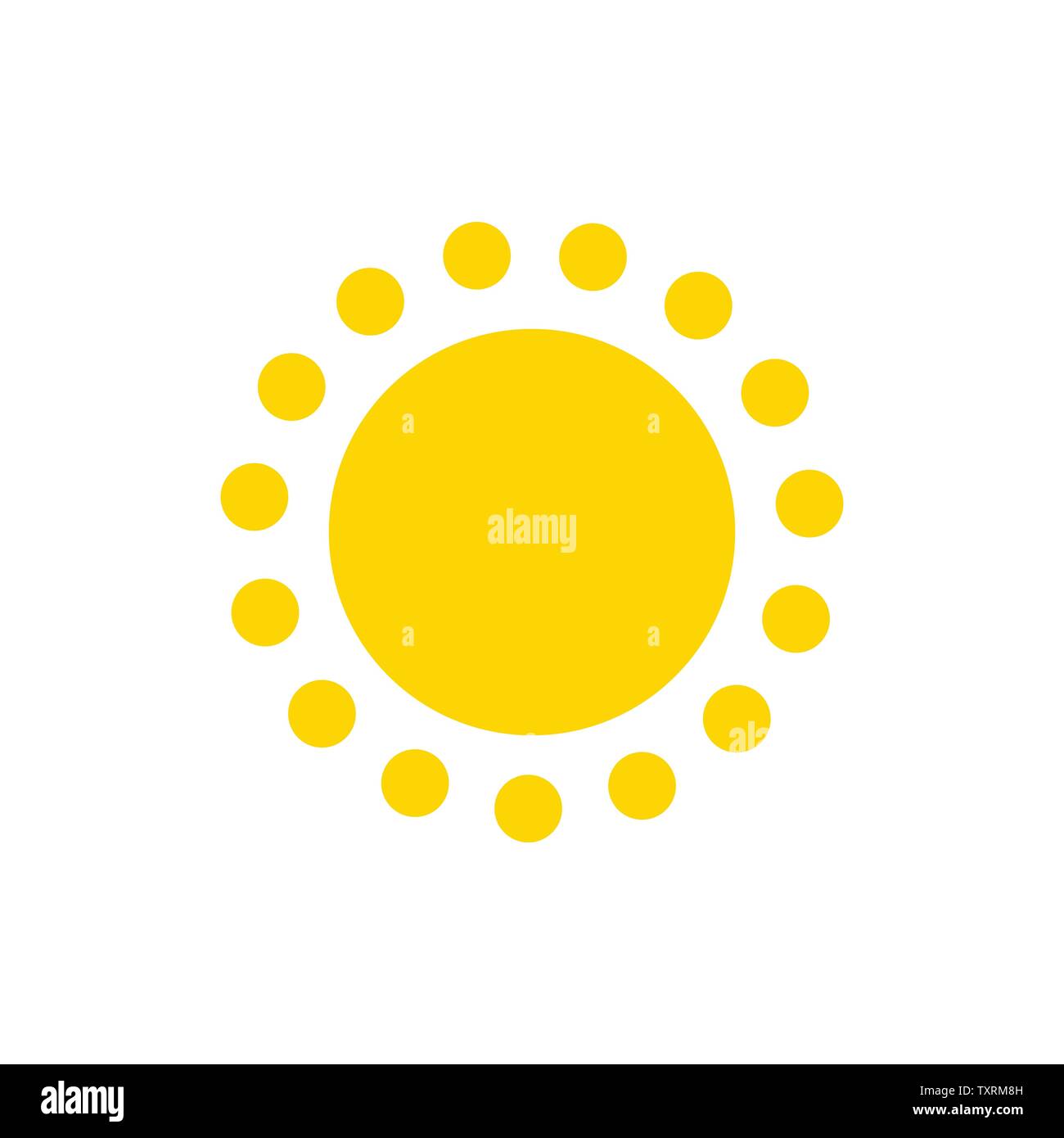 Summer symbol. Sun modern icon. Dots and points sunny circle shape ...
