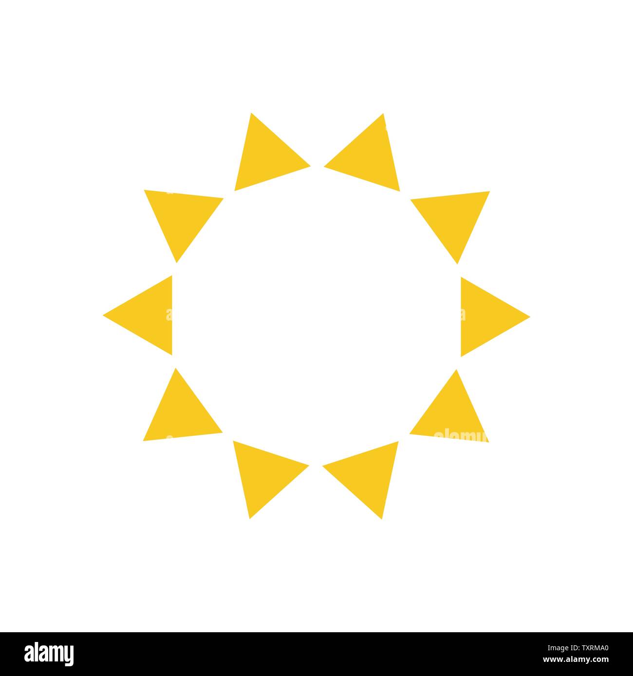 Summer symbol. Sun modern icon. Sunny circle shape. Isolated vector ...