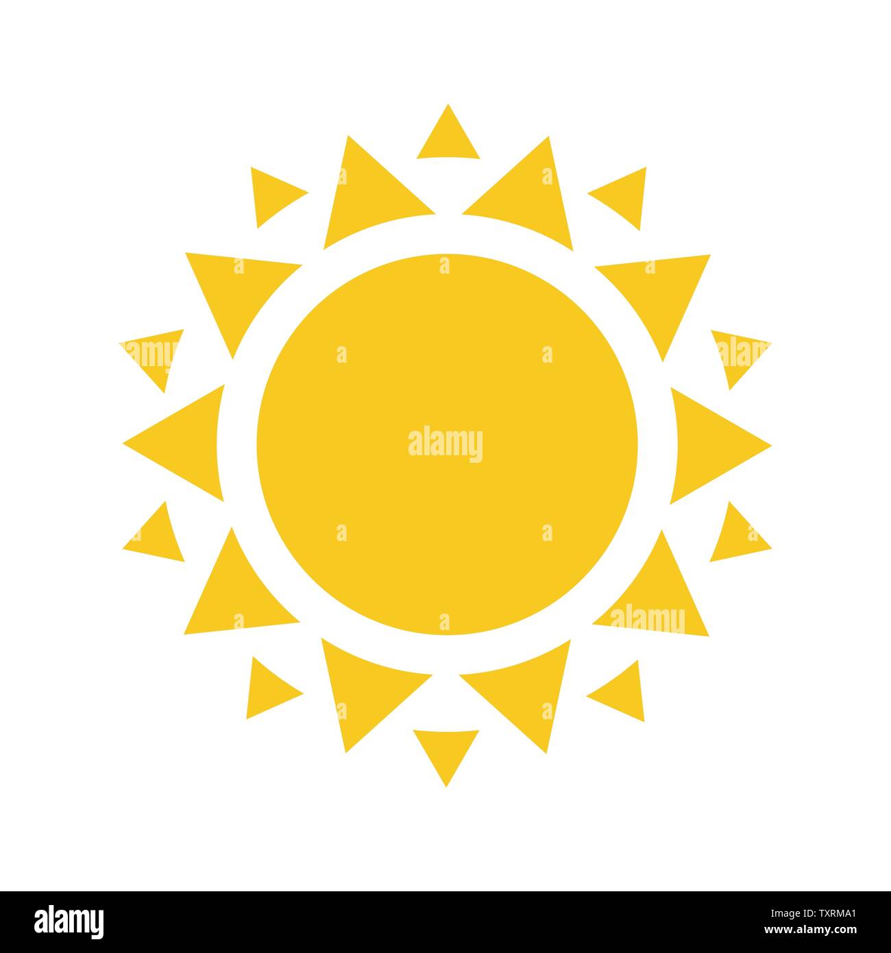 Summer symbol. Sun modern icon. Sunny circle shape. Isolated vector ...