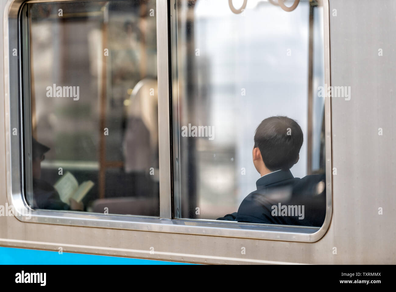Boy riding school bus hi-res stock photography and images - Alamy
